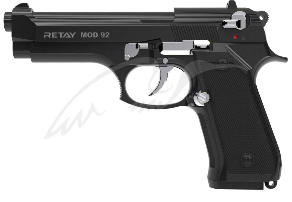Пистолет стартовый Retay Mod.92 кал. 9 мм. Цвет - black/nickel ...